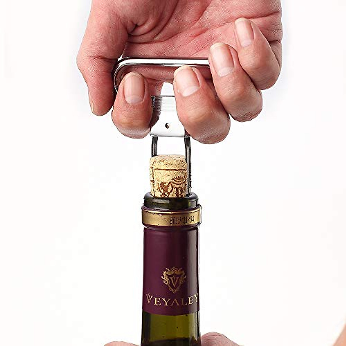 JXS Steel Heavy Two-Prong Cork Puller with Cover, Cork Remover Fantastic Way to Open a Wne Bottle Wine Opener