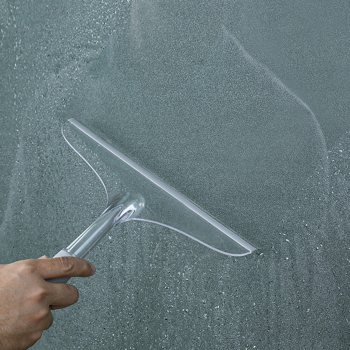 Shower Squeegee for Bathroom Shower Glass Doors, Rubber Window Cleaner Squeegee, Clear Plastic Car Windshield Cleaning Squeegee