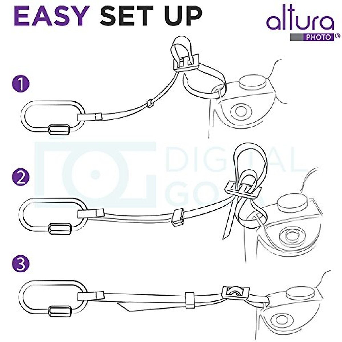 Altura Photo Camera Tether Safety Strap for DSLR Cameras (2 Pack)