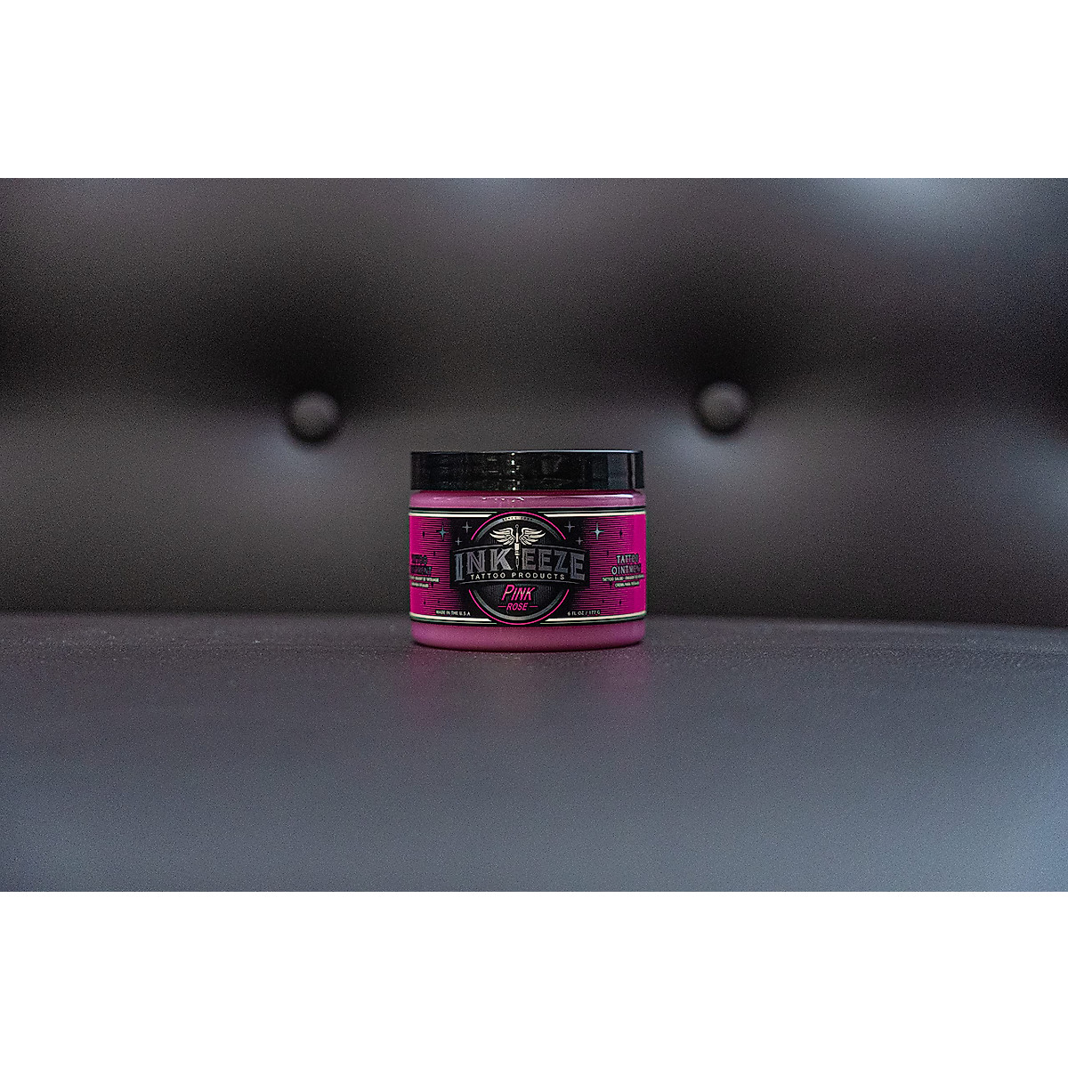 INK-EEZE Pink Tattoo Ointment for Artists and Aftercare, Essential Oils, Vegan, Cruelty Free, Made in USA, Bubble Gum, 6oz