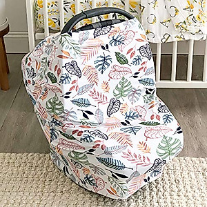 Bebe au Lait 5-in-1 Multi-Use Cover: Nursing Covers for Breastfeeding, Infinity Scarf, Nursing Shawl, Car Seat Cover, Shopping Cart Cover, Carrier Cover, Privacy Nursing Cover - Tropicana