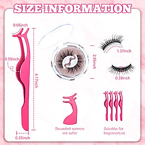 Reusable Self Adhesive Eyelashes No Glue or Eyeliner Needed Easy to Put on, Stable Non Slip Waterproof False Lashes with 2 Eyelash Tweezers Thoughtful Gift for Women Makeup, 6 Pairs (Stylish Style)