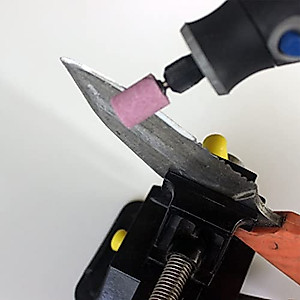 𝐋𝐮𝐨 𝐤𝐞 100 Pcs Rotary Grinding Stone - 1/8'' Shank Aluminum Oxide Sanding Kits Abrasive Stone Grinding Points Polishing Kits for Dremel Rotary Tool (Red)