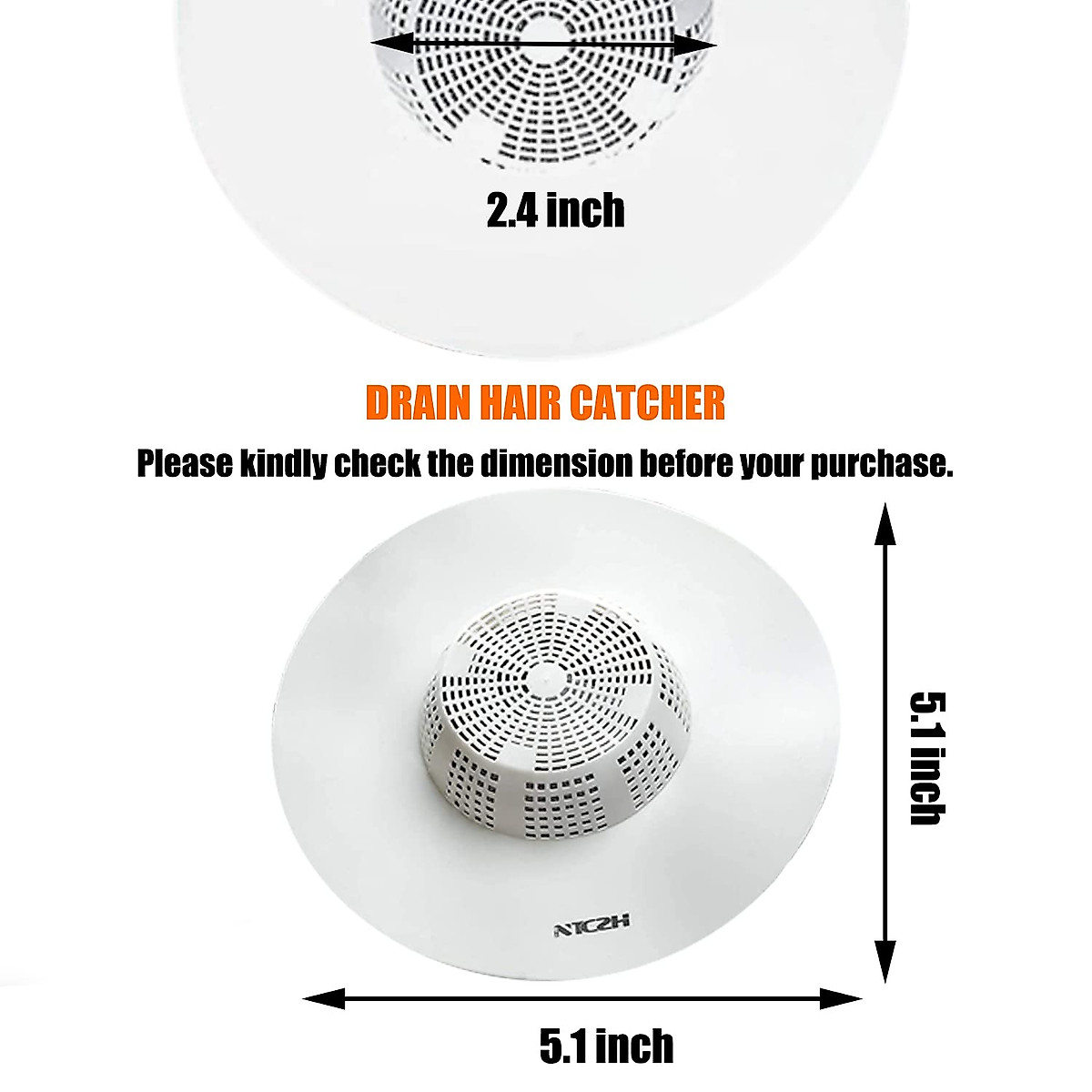 NTVKID Shower Drain Stopper, TPE/TPR Drain Hair Catcher, Flex Silicone Strainer for Shower/Bathtub/Laundry/Bathroom Laundry/Tub/Floor Drain/Kitchen Sink