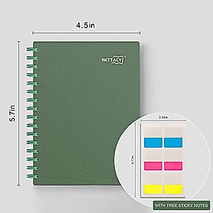 RETTACY Spiral Notebook 6-Pack - Notebooks College Ruled with 160 Pages per Pack, Pocket Notebook for Work, School, Writing, 100 GSM Premium Acid-Free Paper, Twin-Wire Binding, 4.5" × 5.7"