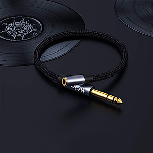 Tisino 3.5mm to 1/4 Headphone Jack Adapter Cable 6.35mm 1/4" Male to 1/8" Female Adapter for Headphones, Amplifiers, Guitar Amp, Keyboard Piano, Home Theater, Speaker, Mixing Console - 1 feet