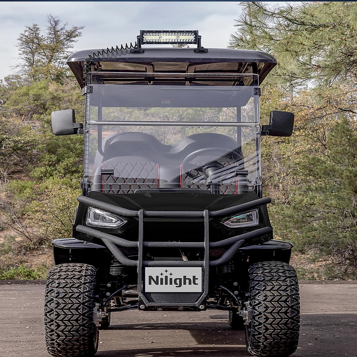 Nilight LED Light Bar 13.5 Inch Triple Row Cigarette Lighter Wiring Strong Magnetic Base Spot Flood Combo 96LEDs Fog Driving Work Roof Bumper Lights for Truck Tractor Golf Cart UTV