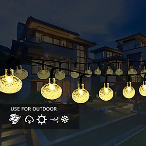 Lenreta 31FT 50LED Solar String Lights Outdoor 8 Modes Waterproof Solar Patio Lights Solar Lights Outdoor Decorative for Garden Yard Home Party Wedding Christmas Garden Solar Lights Patio Lights