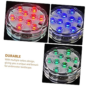 OSALADI 2 Sets Lighting LED Diving Hot Changing Submersible Underwater Aquarium Light Control Garden Aquariums Remote Pool Tub Fountain Pond Vase Fish Lamp with Decoration Base for Lights