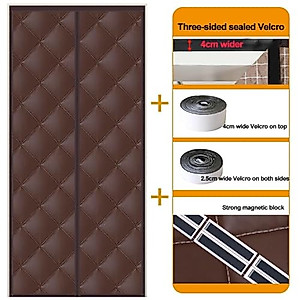 Magnetic Thermal Insulated Door Curtain Waterproof Windproof Insulated Door Curtain Magnetic Thermal pu Garage Garage Door Window Magnets,A-35x89 Inch