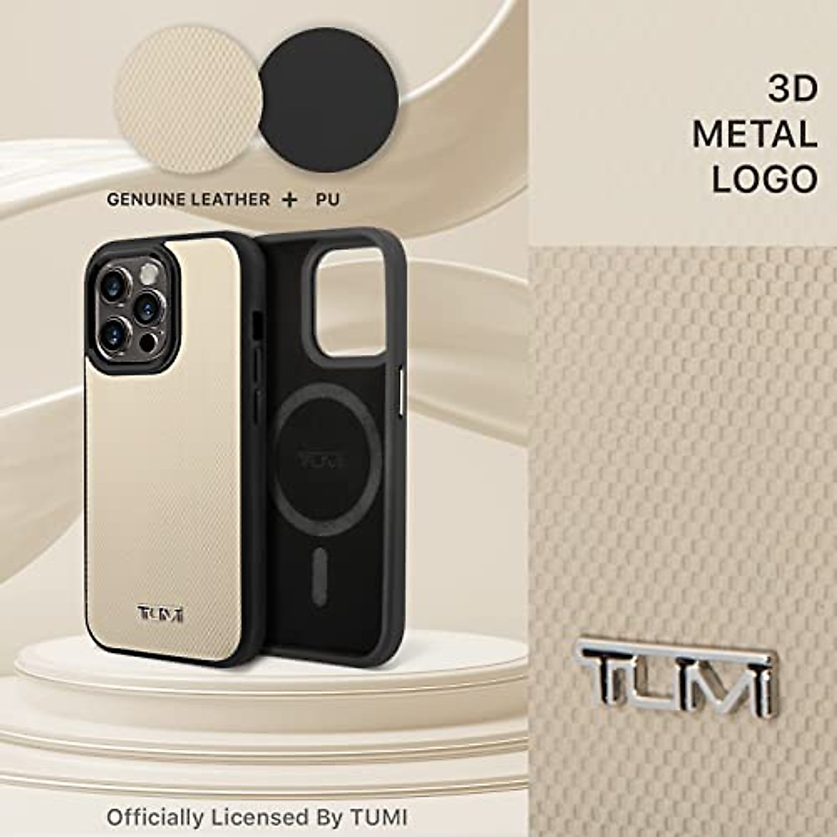 CG MOBILE TUMI Phone Case for iPhone 14 Pro Max in Green MagSafe Compatible Case, HC Leather Protective & Durable Cover with Easy Snap-on, Shock Absorption & Signature Logo