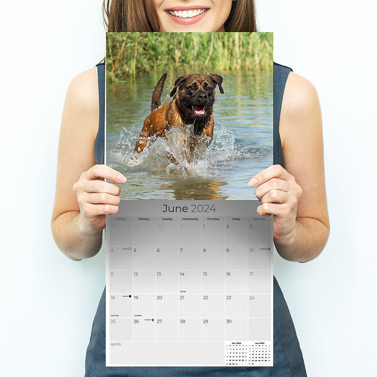 2023 2024 Mastiff Calendar - Dog Breed Monthly Wall Calendar - 12 x 24 Open - Thick No-Bleed Paper - Giftable - Academic Teacher's Planner Calendar Organizing & Planning - Made in USA