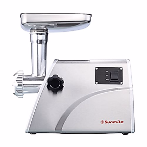 Sunmile SM-G33 Electric Meat Grinder - 1HP 800W Max Power - ETL Stainless Steel Meat Grinder Mincer Sausage Stuffer, Stainless Steel Blade and Plates and 1 Sausage Maker