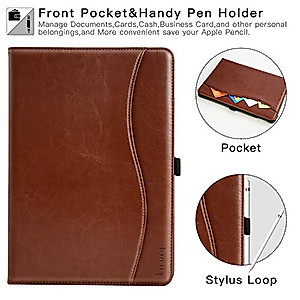 Ztotop Case for iPad Air 3rd Generation 2019/iPad Pro 10.5 Inch 2017, Premium PU Leather Business Folding Stand Folio Cover for iPad Air 3 Gen, Brown