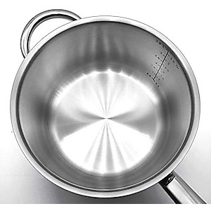 Fortune Candy 4-Quart Saucepan with Lid, Tri-Ply, 18/8 Stainless Steel, Advanced Welding Technology, Dishwasher Safe, Induction Ready, Mirror Finish