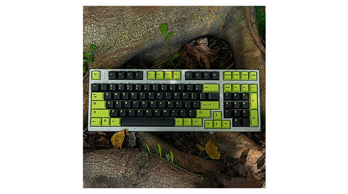 Custom Green Black Doubleshot Cherry Keycaps for MX Keyboards