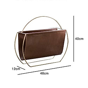 Magazine Newspaper Baskets Magazine Rack Newspaper Magazine Storage Rack Simple Iron Art Simple Bookshelf Creative Book Living Room Magazine Rack (Color : Brown, Size : 464012cm)