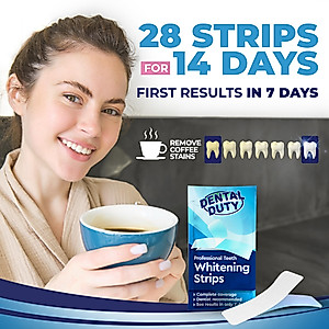 Dental Duty Teeth Whitening Strips – 28pcs Vegan White Strips for Teeth Whitening – Enamel-Safe Teeth Whitener – Removes Coffee & Tea Stains – Non-Toxic, Sensitivity-Free Teeth Whitening Kit.