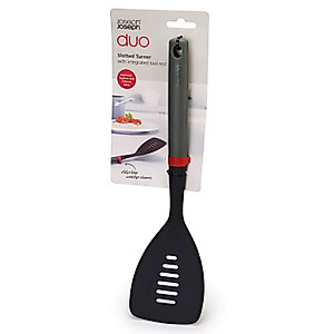 Joseph Joseph Duo Slotted Spatula with Integrated Tool Rest, Black/Gray