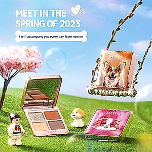 zeesea Tipsy Kitty Eyeshadow Palette Quad, Waterproof Eye Shadow for Catgirls, Matte Eyeshadow, Shimmer Eye Shadow Palette Makeup (D01)