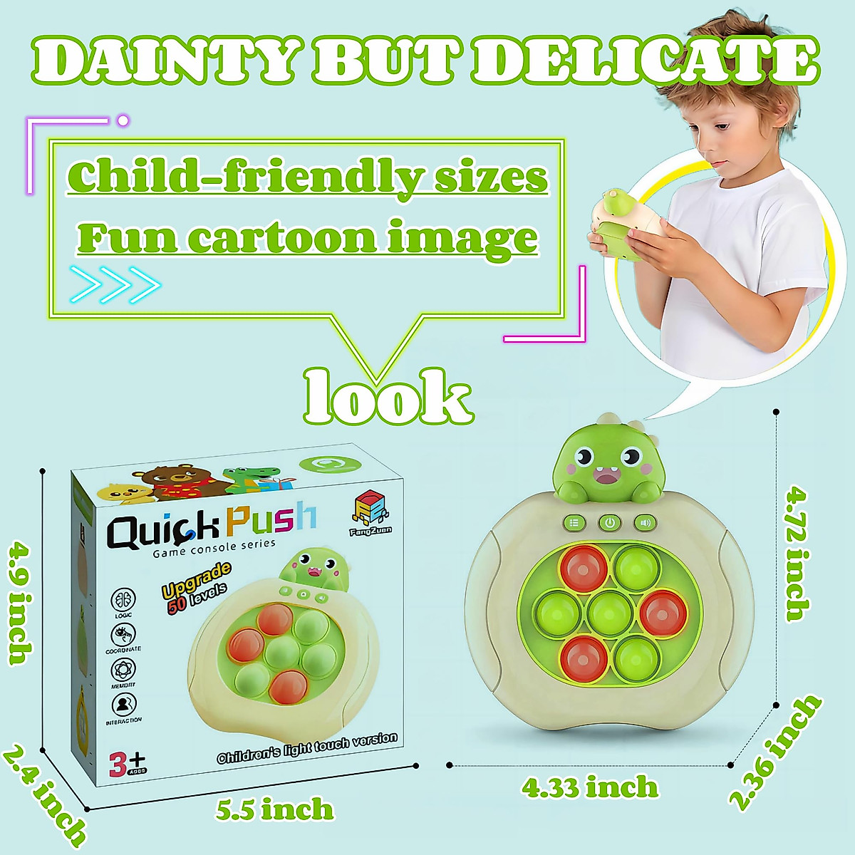 2 Pc New Speed Push Handheld Game Machine-Fidget Console,Quick Push Light Up Pop Game for Adults and Kids,Music Whack A Mole Stress Relief Fidget Toys,Squeeze Poppet Sensory Push Pop Bubble Toy (2 Ct)