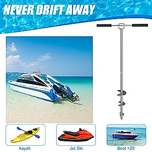 itayak Boat Sand Anchor, 316 Stainless Steel PWC Sand Anchors Ideal for Pontoon, Kayak Jet Ski Keeps Securely Near Sandbar Beach or Shallow Water, Detachable Design with Gift Handbag Packaging