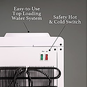Igloo Top Loading Hot and Cold Water Dispenser - Water Cooler for 5 Gallon Bottles and 3 Gallon Bottles - Includes Child Safety Lock - Water Machine Perfect for Home, Office, & More - White Countertop