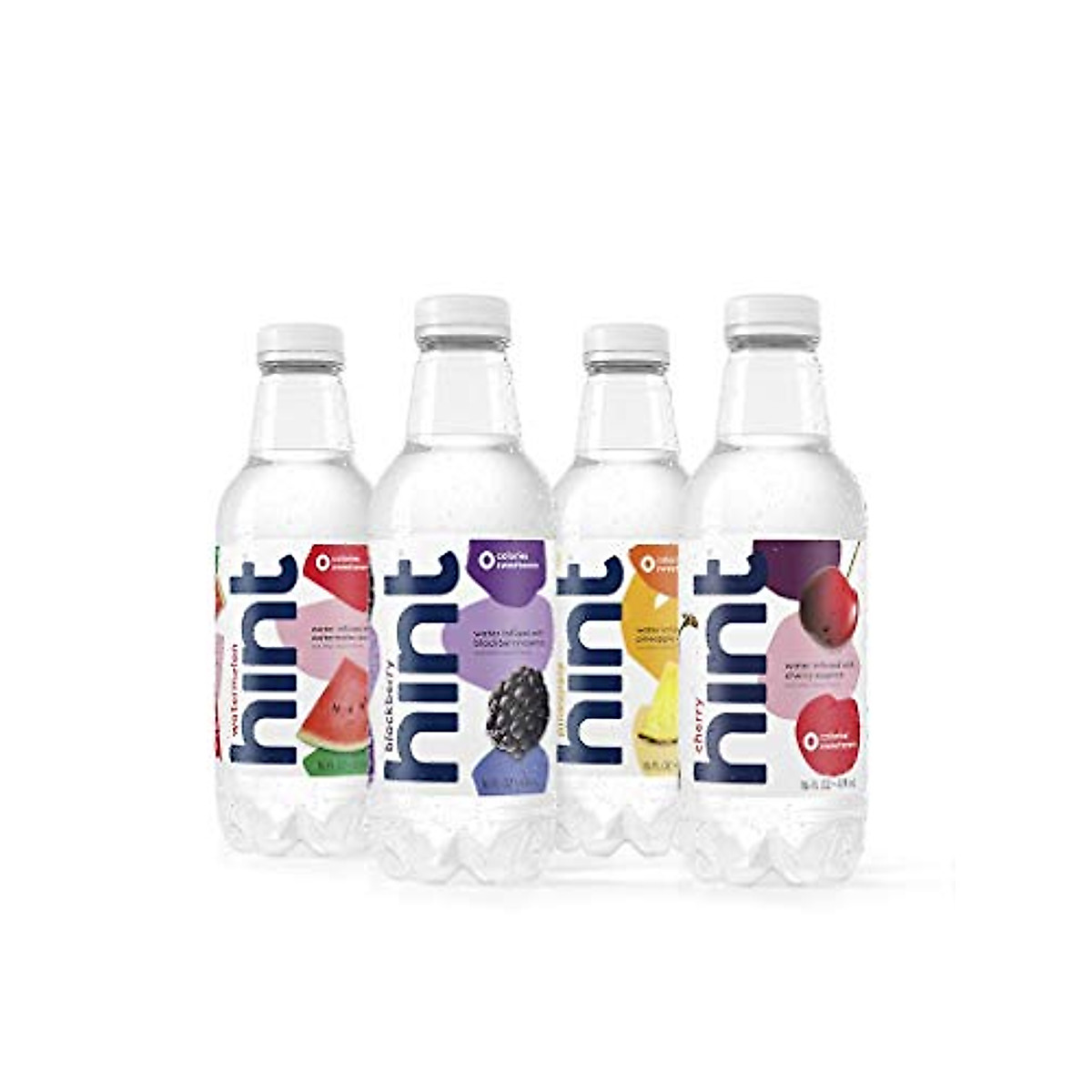 Hint Water Best Sellers Pack (Pack of 12), 16 Ounce Bottles, 3 Bottles Each of: Watermelon, Blackberry, Cherry, and Pineapple, Zero Calories, Zero Sugar and Zero Sweeteners