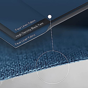 Deconovo 100% Blackout Curtains, Room Darkening Curtains, Linen Noise Reducing Curtain 72 inch Length, Thermal Insulated Drapes for Kids Bedroom - 52x72 Inch, 2 Panels, Aegean Blue