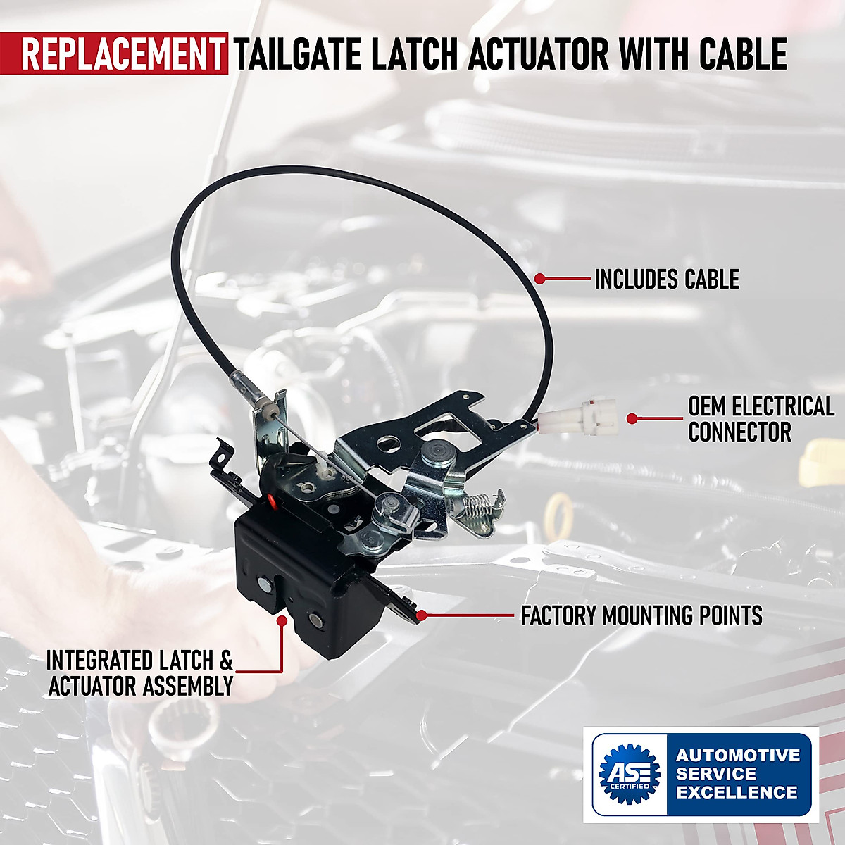 Tailgate Latch Lock Actuator - Compatible with Toyota Sequoia 2001, 2002, 2003, 2004, 2005, 2006, 2007 - Replaces 69301-0C010, 64680-0C010, 931-861, 646800C010 - Integrated Liftgate Latch Assembly
