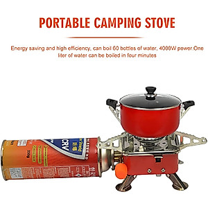 Portable Camping Gas Stove, Ultralight Backpacking Stove Folding Outdoor Camping Stove with Carry Case for Hiking, Camping, Outdoor Cooking, Picnic, BBQ