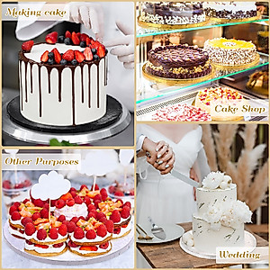 20 Pcs Cake Boards 10 Inch Round Cake Drum with 1/2 Inch Thick Cake Circles Rounds Base Cake Plate Corrugated Cardboard Base for Cakes Bread Desserts Wedding Birthday Party, 4 Colors