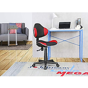 Home Office Low Back Computer Executive Chair by JJS, Ergonomic Mesh Chair with Extra Large Base and Pads, Black/Red