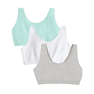 Fruit Of The Loom Womens Built Up Tank Style Sports Bra, Mint Chip/White/Grey Heather, 44 US