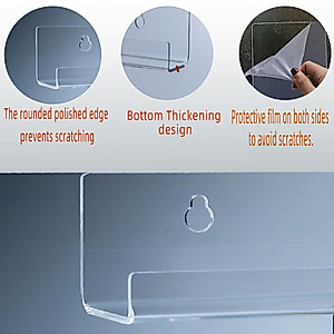 XIANG YXWO 6 Pack 4 Inch Clear Vinyl Record Shelf Wall Mount Vinyl Album Display for Record/Book/Figures/Photo/Makeup in Living Room, Bedroom, Home Office (6, 4inch)