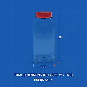 ePackageSupply 32 oz Plastic Spice Jars Bottles Containers are perfect for storing spices, herbs, and powders. Each jar comes with a lined cap, is BPA-free, and proudly made in the USA
