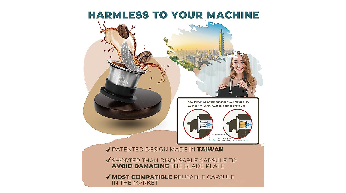 SEAL POD Reusable Nespresso Pods - Stainless Steel & Refillable