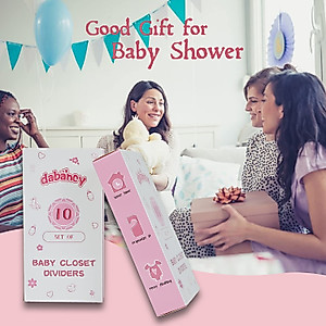 Dabancy Wooden Baby Closet Dividers - Set of 10 from Newborn to Toddler and 2 Blanks with Velvet Bag,Wooden Nursery Closet Dividers for Baby Clothes- [box]