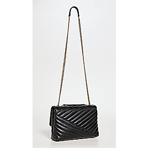 Tory Burch Women's Kira Chevron Convertible Shoulder Bag, Black, One Size