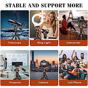 2 in1 Lightweight Video Camera Tripods • 68" Tripod for Camera and Camcorder • 360° Ball Head Tripod with Removable Handle • Extra 1/4" QR Plate and Phone Holder • Compatible with Canon Nikon Sony
