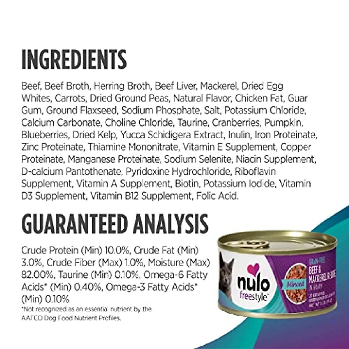 Nulo Freestyle Cat and Kitten Minced Wet Canned Food, Premium All Natural Grain-Free Shredded Wet Cat Food, Protein-Rich with Omega 6 and 3 Fatty Acids to Support Skin Health and Soft Fur