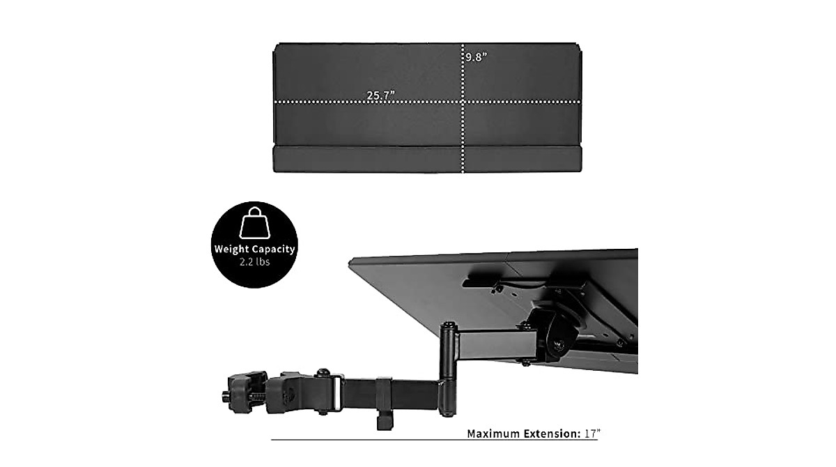 VIVO Steel Universal Full Motion Pole Mount, 26 Inch Keyboard and Mouse ...