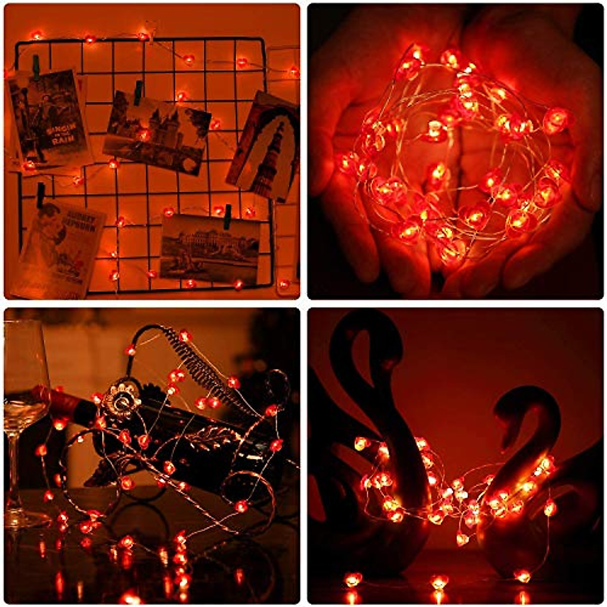 DmHirmg Valentine's Day String Light Party Decorations,Valentines Decorations Lights Operated for Holidays and Valentines Day Party Favors Supplies (USB & Battery Charge)