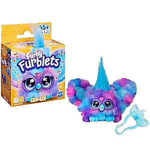 Furby Furblets Luv-Lee Mini Friend, K-Pop Music, Speaks Only Furbish, Electronic Plush Toys for Girls & Boys, Interactive Pets, Purple & Blue, Easter Basket Stuffers, 6+