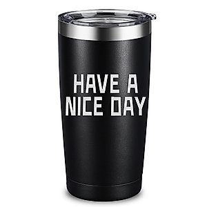 Funny Christmas Gifts Coffee Mug Tumbler with Middle Finger on the Bottom for Men and Women - White Elephant Gifts for Adults - Christmas Gifts Unique Holiday and Birthday Gag Gifts, 20oz Black