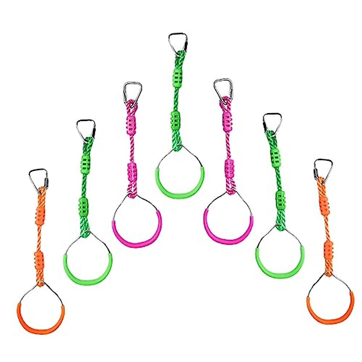 7pcs Rings Indoor Swing for Kids Outdoorswing Kids Outdoor Swing Monkey Bar Ring Kids Swing Ring Exercise Pull up Rings Pull Handles Muscle Exercise Rings Exercise Handle Grip Grip