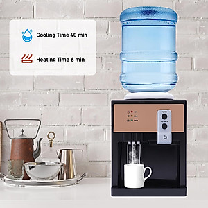 YIPONYT Top Loading Countertop Water Cooler Dispenser, 3 Temperature Settings Hot & Cold Water Dispenser, Holds 1.2 to 5 Gallon Bottles for Home/Office/Dormitory Use…