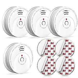 Jemay Smoke Detector, Smoke Alarm with Advanced Photoelectric Technology, Smoke Detector with Test Button and Low Battery Reminder, Fire Alarm with Battery Backup Used in Home, AW106, 4 Packs