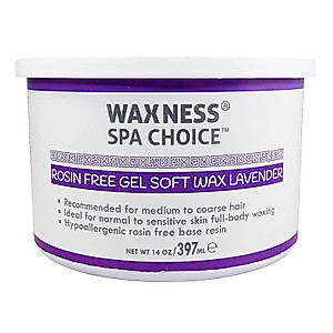 Waxness Spa Choice Rosin Free Gel Soft Wax Lavender 14 oz / 397 ml