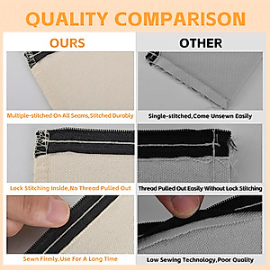 USCNC 10 Pcs 8.x 4.7 Inch Blank Canvas Makeup Bags, Blanks Cosmetic Bags, DIY Craft canvas pencil pouch, Beige Multi-Purpose Travel canvas zipper pouch